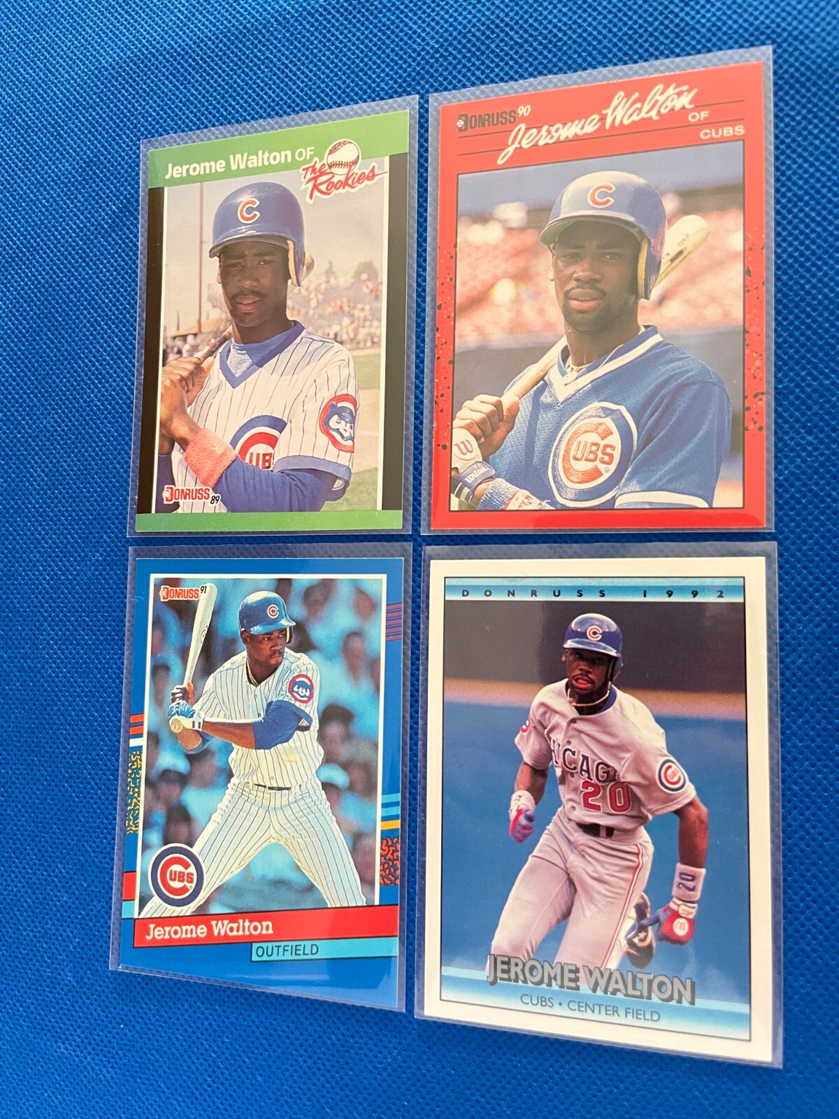 1989-1992 Donruss Jerome Walton The Rookies RC MLB Chicago Cubs (4 Card ...