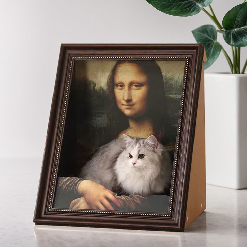 Mona Lisa Cat Nest Art Frame Cat House Decorative Sleeping Bed for Home ...