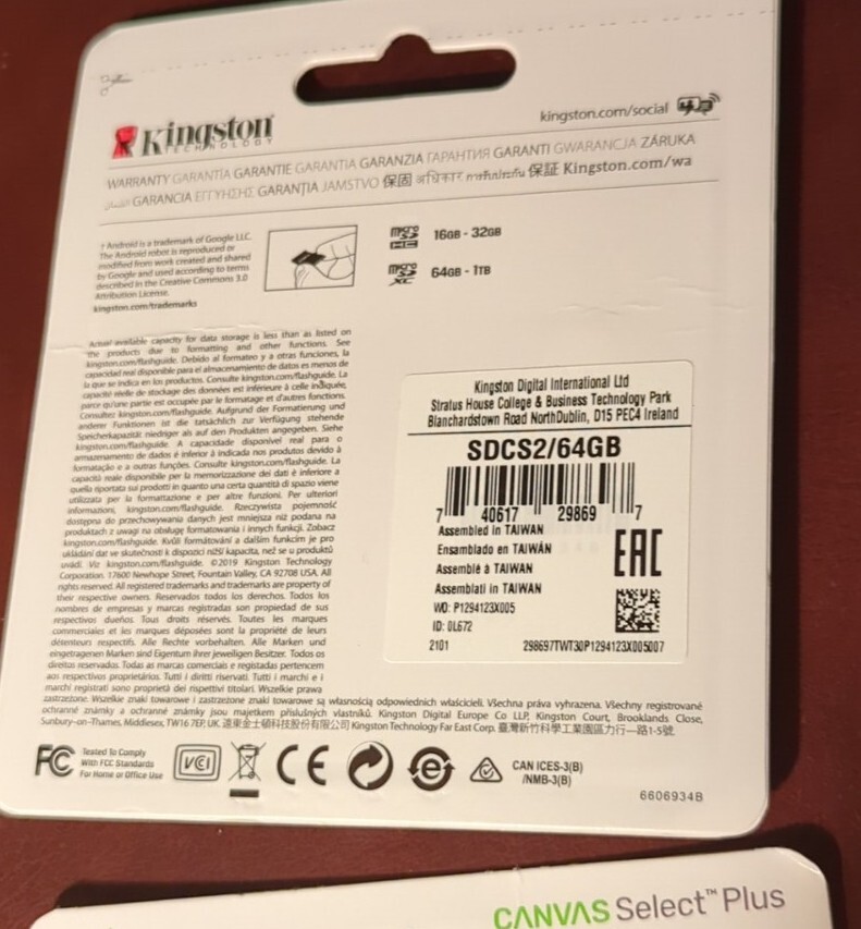 LOT 2 Kingston 64GB MicroSD SDXC Class10 U1 A1 Memory Card TF 100MBs w ...