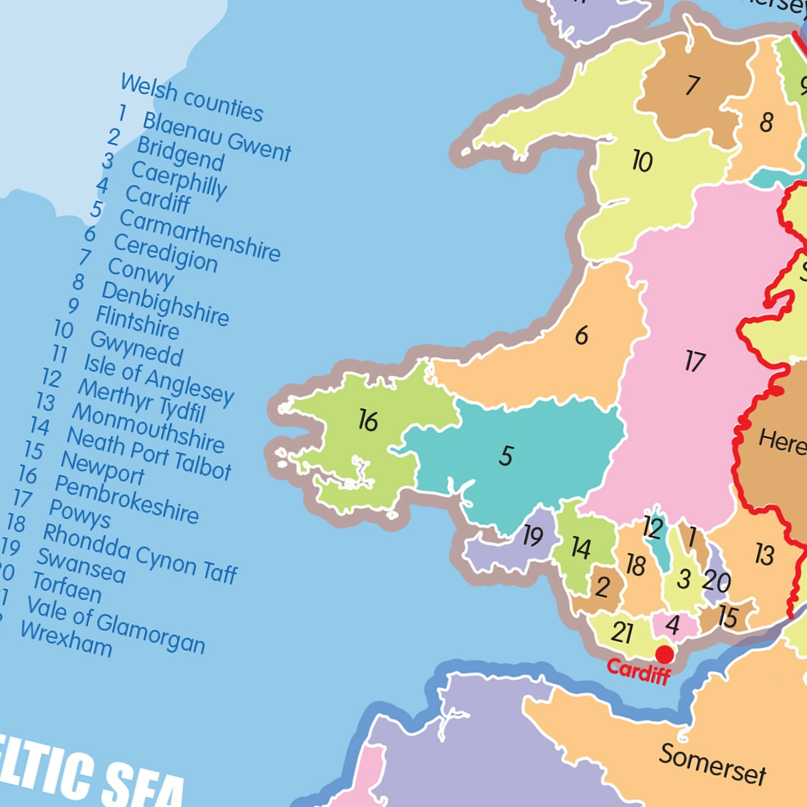 A3 UK Counties Map Poster | eBay UK
