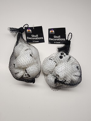 Halloween Skulls Happy Halloween Plastic Decor 2 Bags Of 5 Skulls 10 ...