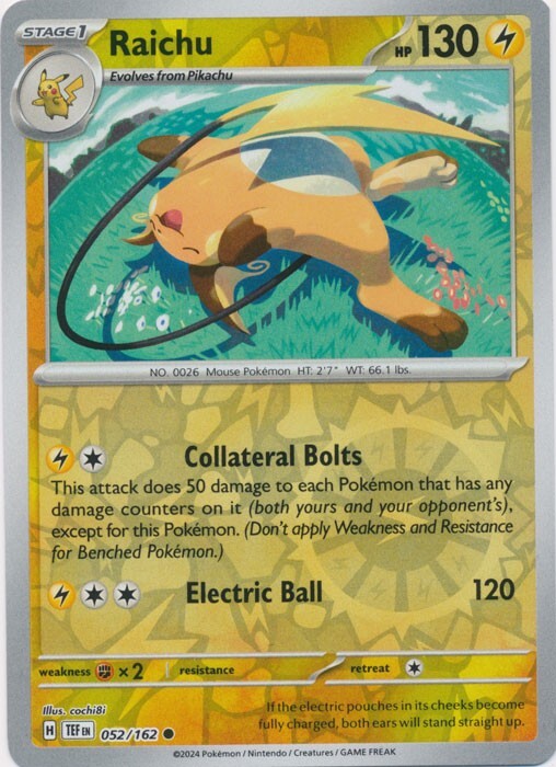 Reverse Holo Raichu 052/162 Common Temporal Forces | eBay