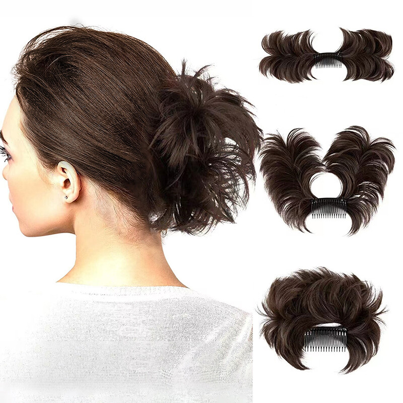 Messy Bun Side Comb Clip In Hair Bun Easy Hairpieces For Women Ladies ...