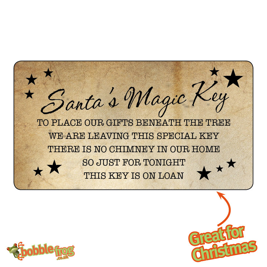 72 x SANTAS MAGIC KEY Stickers Labels School Christmas Fund Raising ...