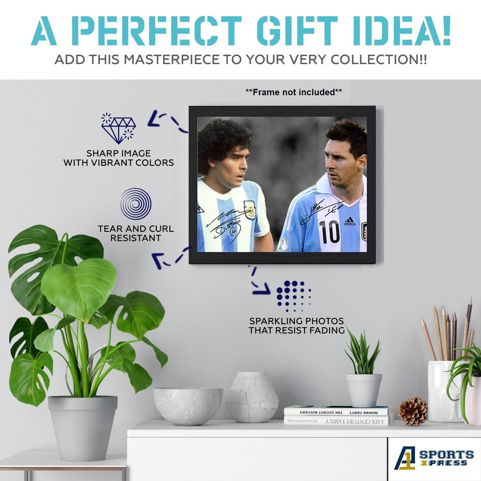 Lionel Messi Diego Maradona Argentina Soccer Goats Signed Photo ...