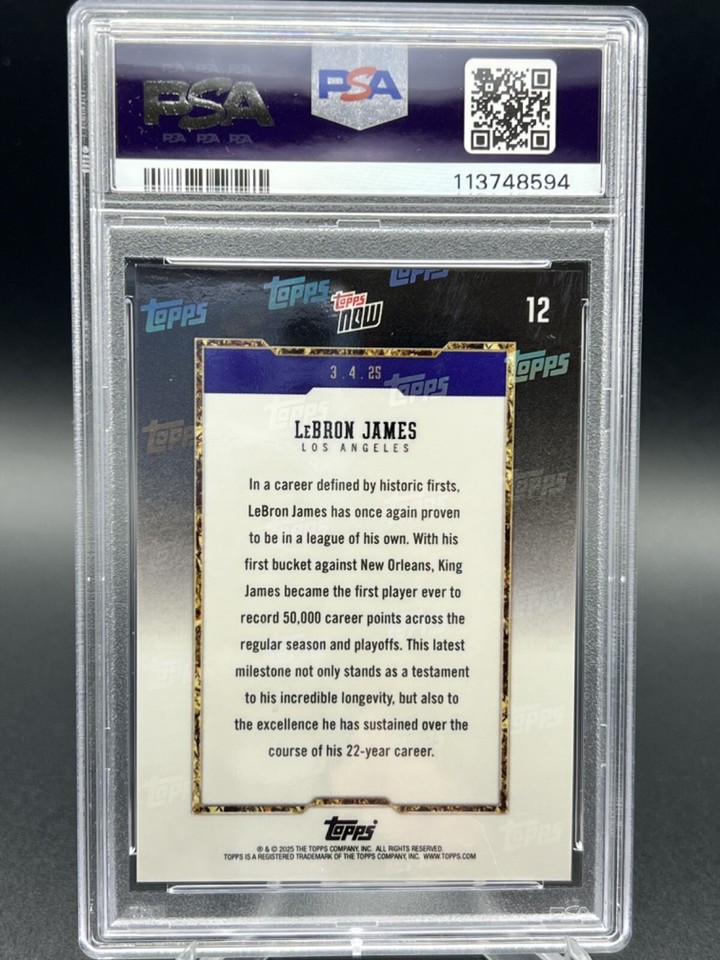 2024 Topps NOW NBA (#12) LeBron James 50K Points PSA 9 | eBay