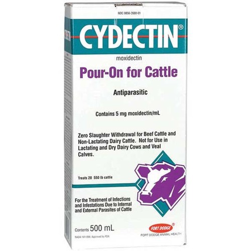 Cydectin Pour On Cattle Cows Dairy Worm Lice Mange 500 ml 12313384319 ...