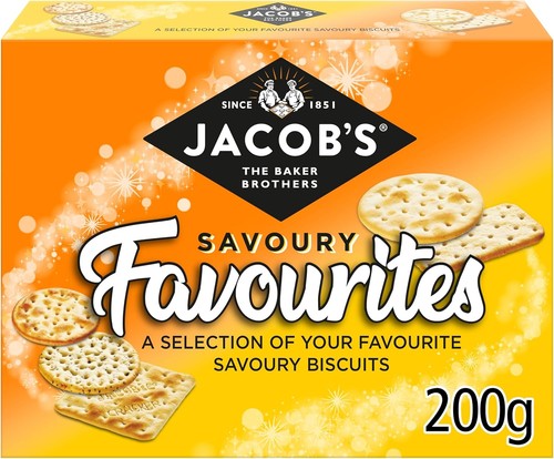 JACOB'S Savoury Favourites, Selection Boxes of Crackers for Cheese, 200 ...