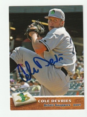 Cole DeVries Signed 2007 Grandstand Beloit Snappers Card Auto Autograph ...