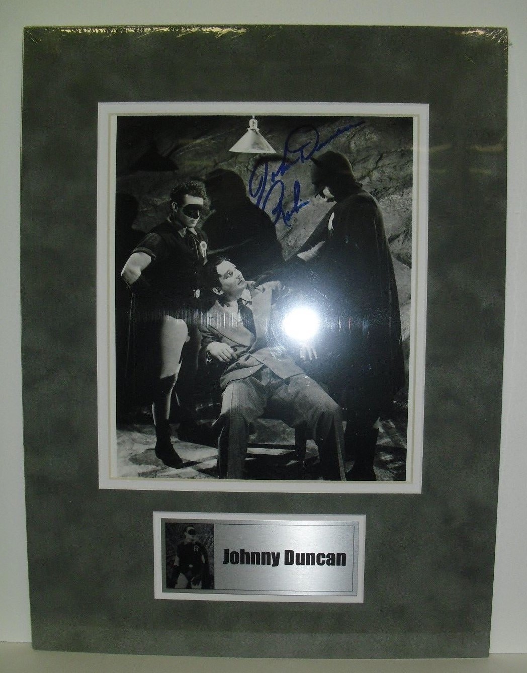 BATMAN series photo signed by JOHNNY DUNCAN "Robin", COA, matted w ...