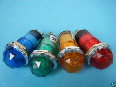 4pcs Green,Blue,Red,Yellow 12v DC POWER JEWEL Indicator PILOT LIGHT ...