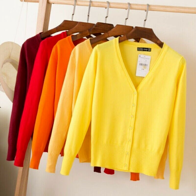Womens Cardigan Long Sleeve Ladies Knitted Top Outwear Cardigans Plus ...