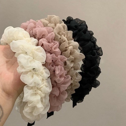 Cloth Elegant Ruffle Hairband Simple Headwear Portable Hair Band | eBay ...