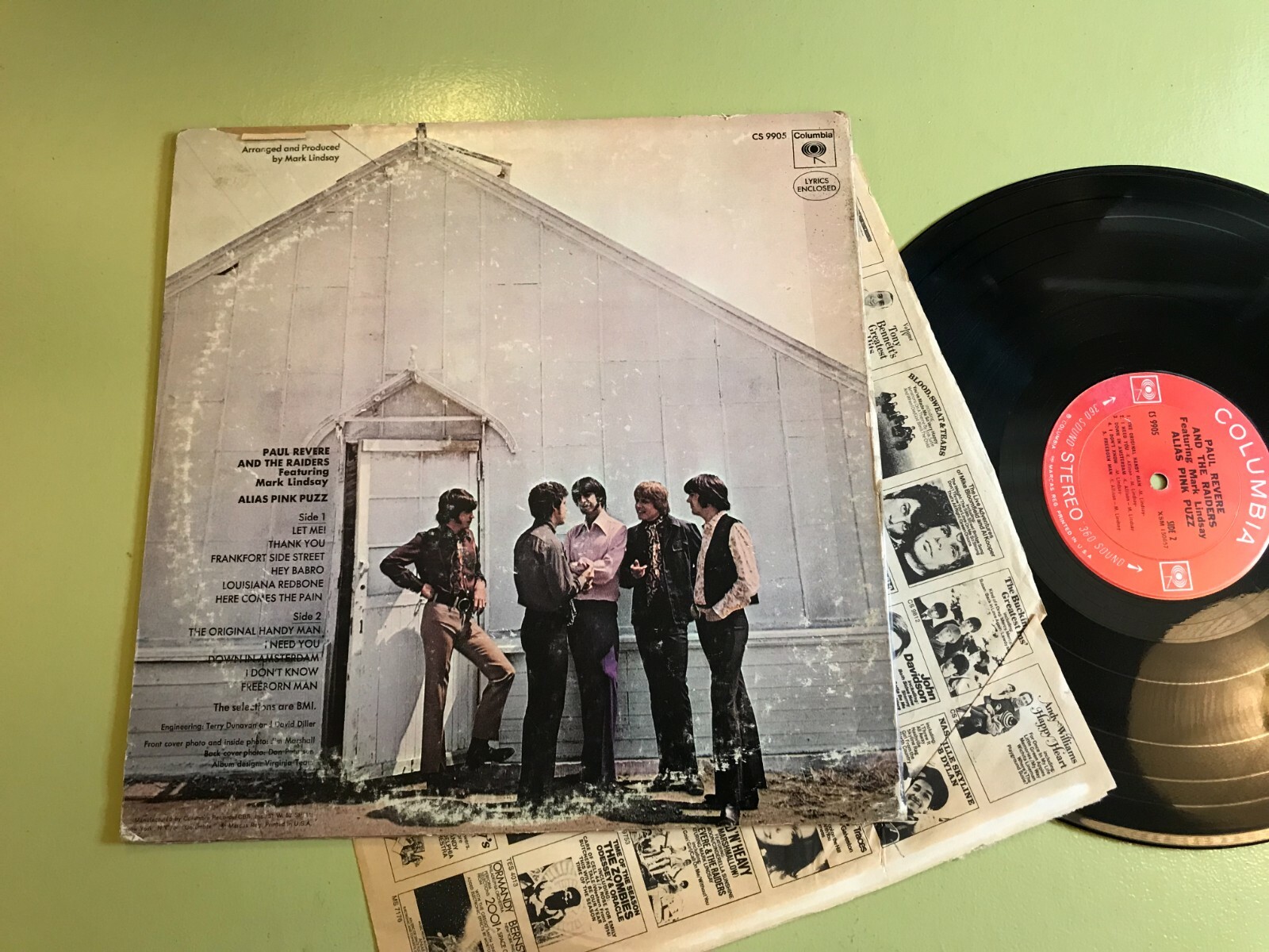 Paul Revere & The Raiders Alias Pink Puzz 1969 Vinyl LP Record CS 9905 ...