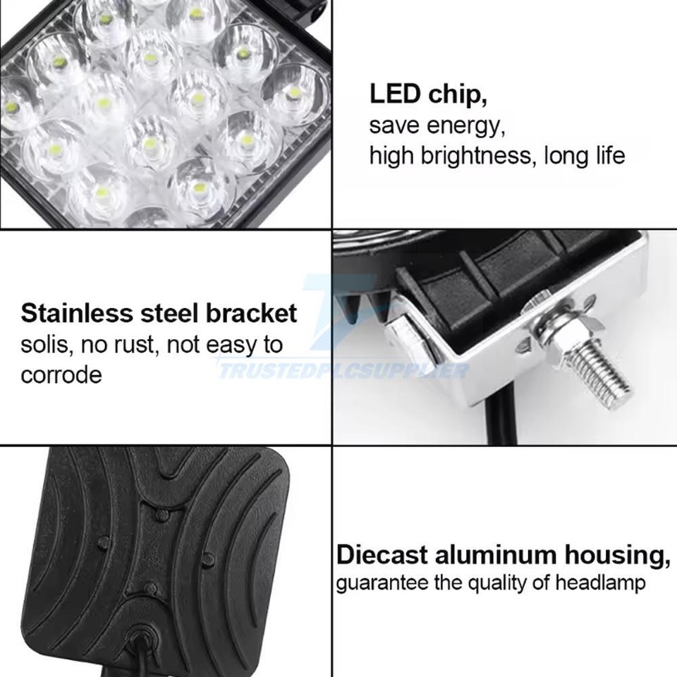 4/8PCS 80W LED Work Light Truck OffRoad Tractor Flood Lights 12V Square ...