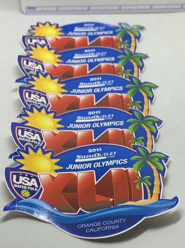 5 PACK USA WATER POLO 2011 JUNIOR OLYMPICS STICKER ORANGE COUNTY SO ...