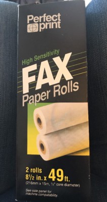 Fax Paper Rolls Perfect Print High Sensitivity Thermal 8.5 x 49 ft 1/2 ...
