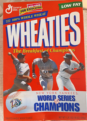 1998 NY Yankees World Series Champions New York Wheaties Cereal Box ...