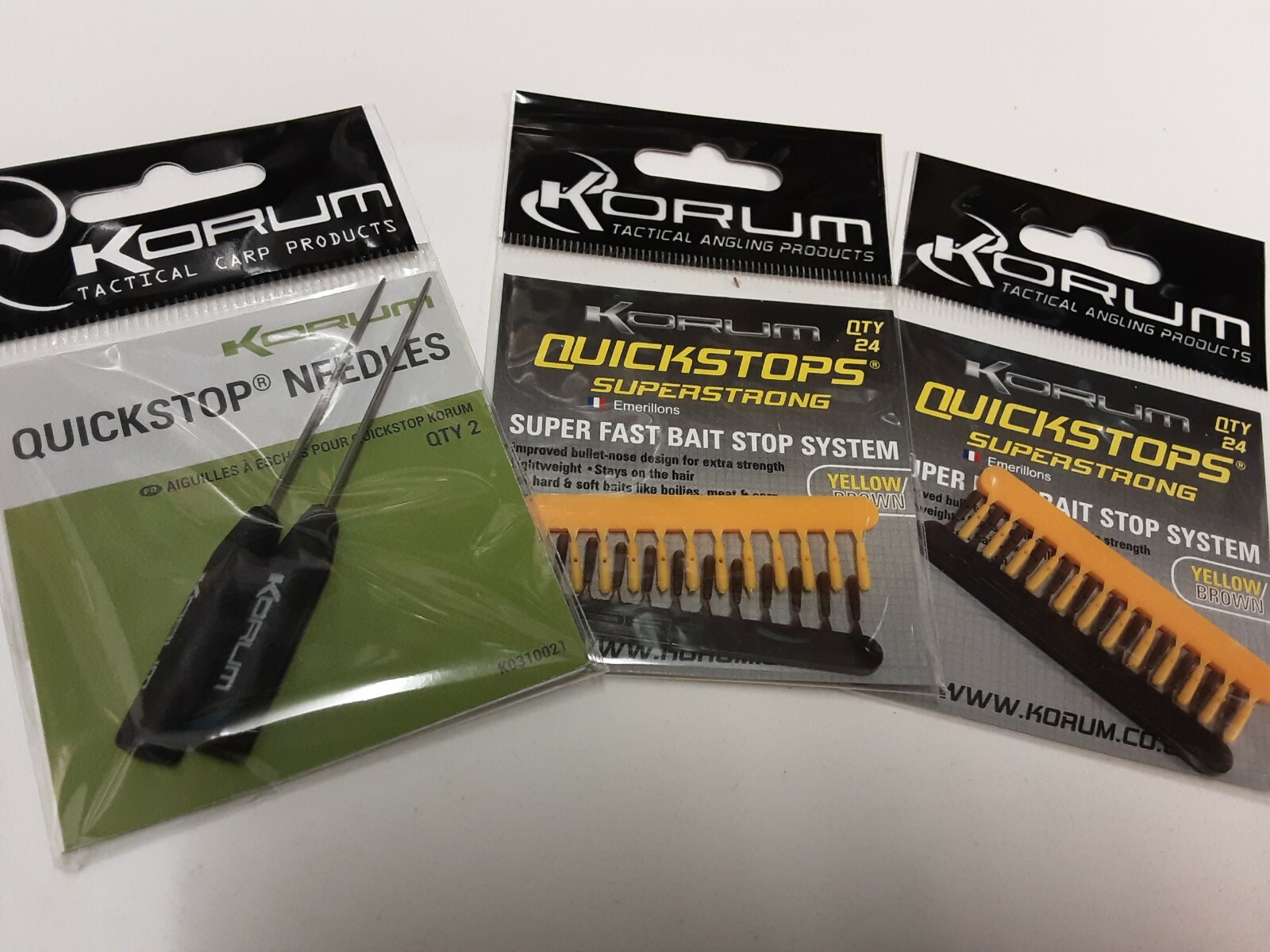 Korum Quickstops & Quickstop Baiting Needles Set Yellow / Brown | eBay UK