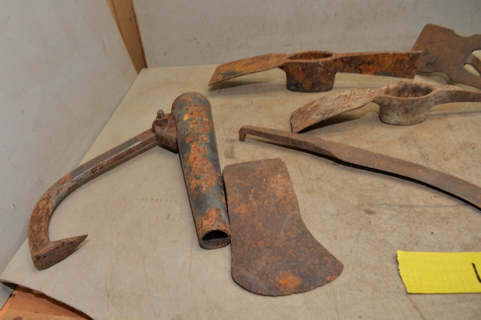 7 antique tools blacksmith forged adze axe peavy hoe collectible ...