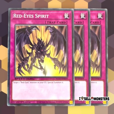 Yu-gi-oh! TCG 3x RED-EYES SPIRIT SGX3-ENB19 x3 Common YUGIOH! DARK TRAP ...