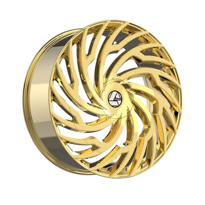 (1) Azara AZA-536 Nano Gold 24X9 5x115/5x120 78.1 Hub 15 Offset Gold ...