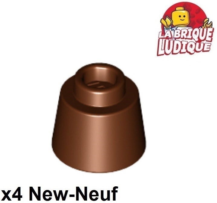 Lego 4x Inverted Cone 1 1/6x1 1/6x2/3 (Fez) Brown/Reddish Brown 85975 ...