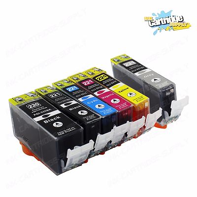 6 Pack PGI-220 CLI-221 Ink Cartridges for Canon Pixma MP980 Pixma MP990 ...