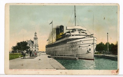 Passenger Steamer SS NORTH WEST Locking Through, Soo Locks MI 1915-30 ...