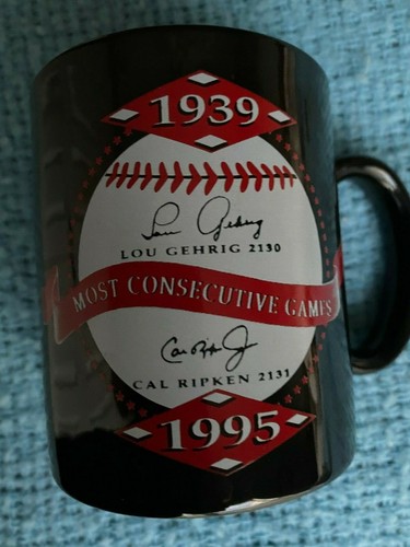 Lou Gehrig & Cal Ripken MLB Most Consecutive Games Cup Baseball Mug ...