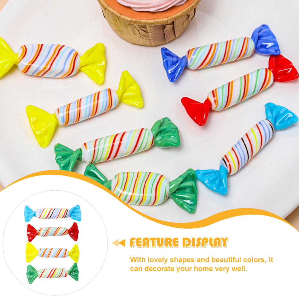 4PCS Candy Glass Faux Candy Wedding Candy Decoration Glass Sweets ...