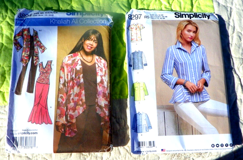 TWO WOMENS SIMPLICITY PATTERNS-8297 SIZE 14-22 & 3894 SIZES 10-18 UNCUT ...