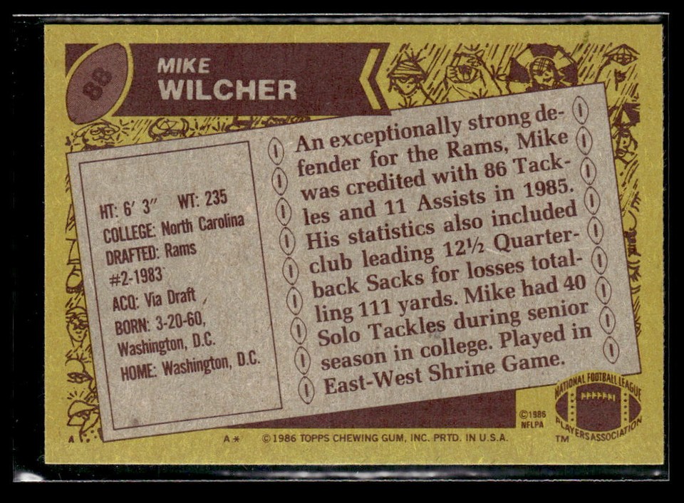 1986 Topps #88 Mike Wilcher EX | eBay