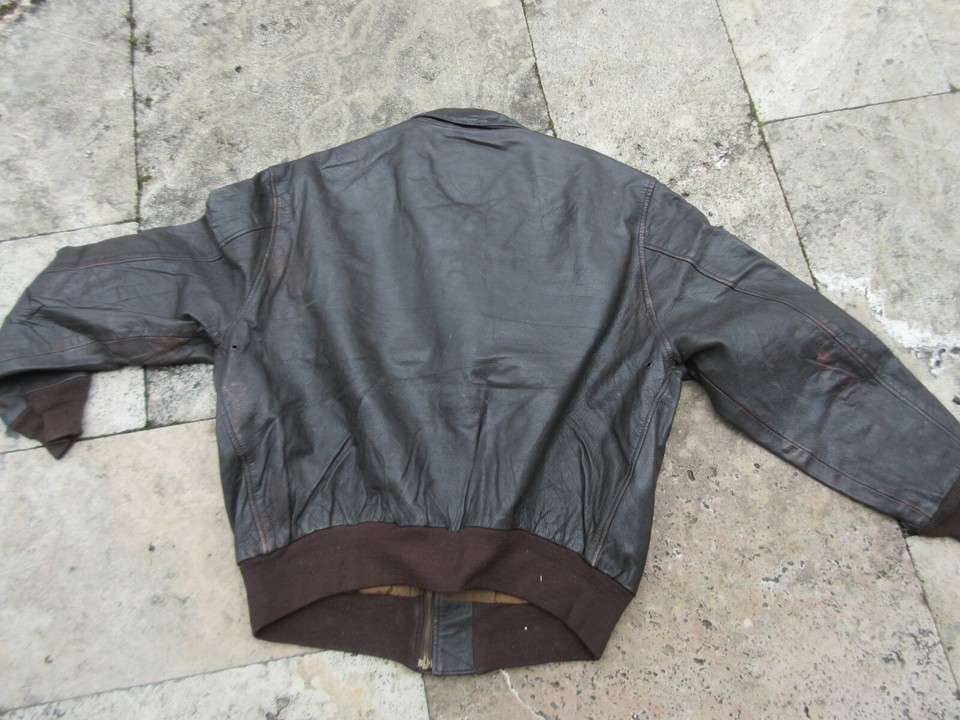 US Army A-2 Flight Jacket Leather Cooper Pilot Airforce USN #D9 | eBay ...