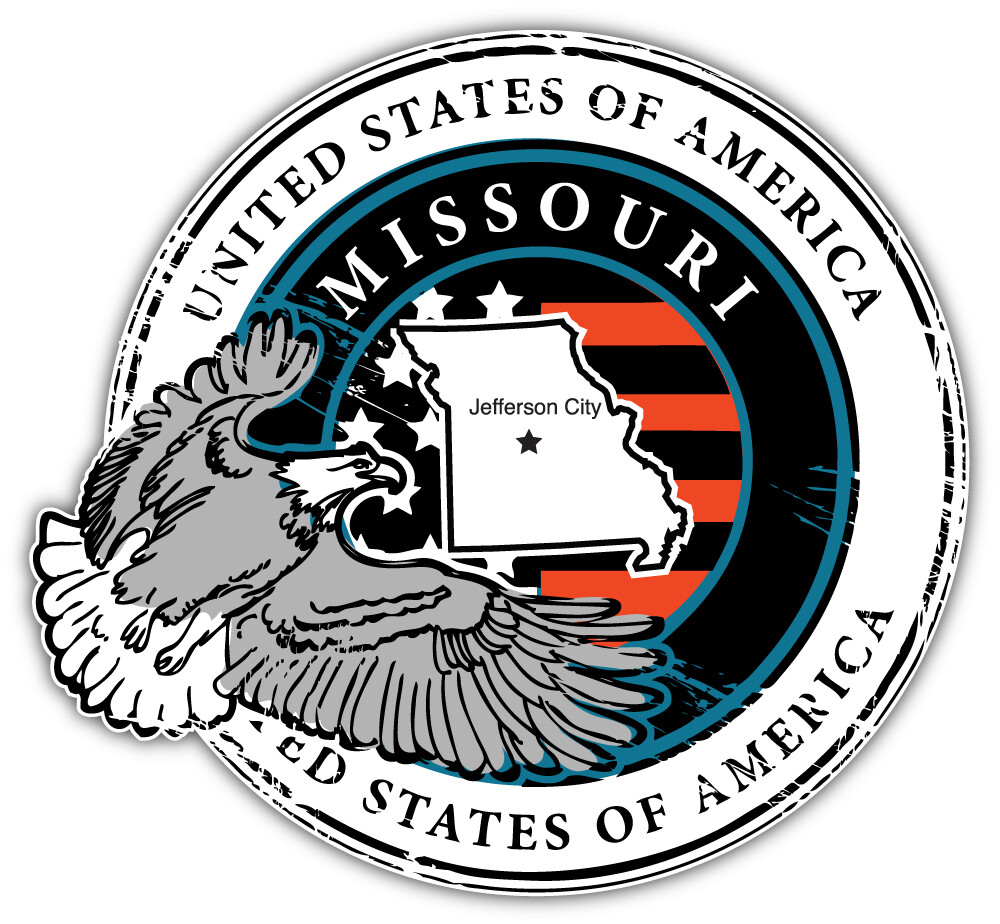 Missouri USA State Grunge Eagle Emblem Car Bumper Sticker Decal "SIZES ...