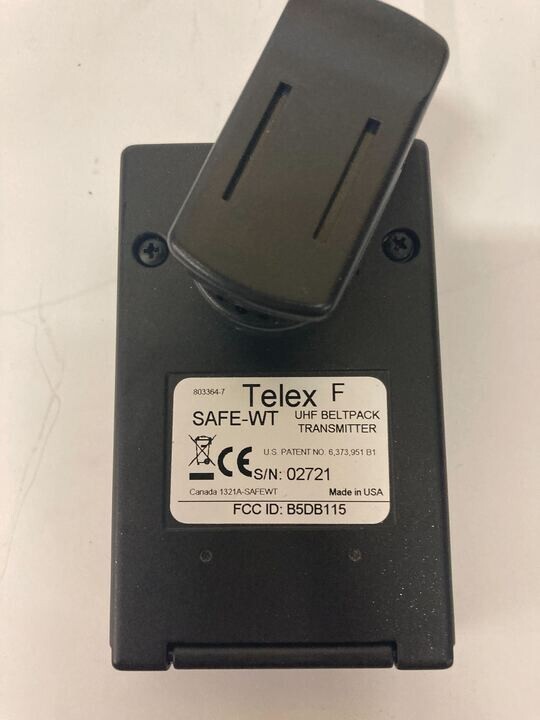 Lot of 7 Telex Safe-WT Band F UHF Wireless Beltpack Transmitter Tested ...