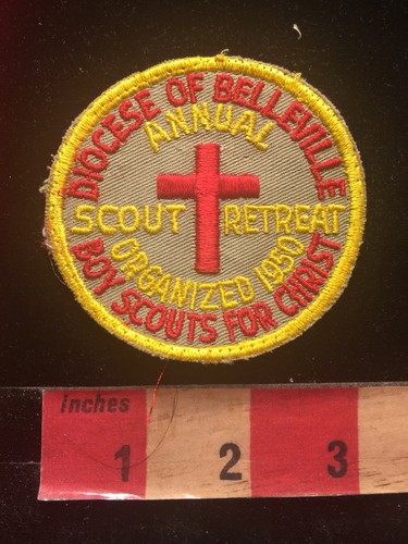 Vtg Boy Scouts For Christ DIO ESE OF BELLEVILLE SCOUT RETREAT BSA Patch ...