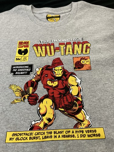 The Invincible Wu-Tang Ghostface Killah Iron Man Collab Gray Tee Size ...