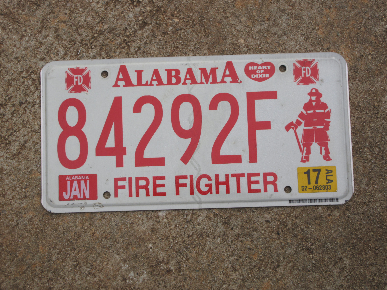 2017 Alabama Firefighter License Plate AL Firemen Fire Fighter | eBay