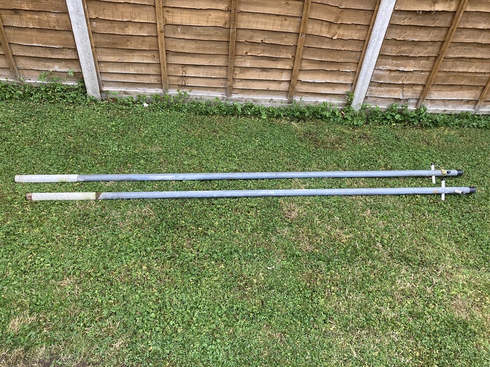 2.4m Galvanised Heavy Duty Clothes Washing Line Post Poles (Pair) | eBay UK