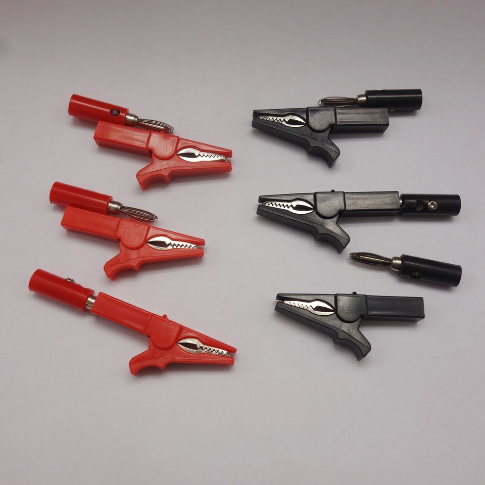 3 Pairs Crocodile/ Alligator/ Electrical Clips 55mm (2.16") Length with ...