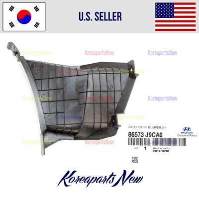 FRONT Bumper Duct Air Curtain Left DRIVER 86573J9CA0 ⭐OEM⭐ Hyundai Kona ...