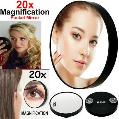 20x Magnifying Pocket Mirror Makeup Handbag Compact Travel Bag Vanity ...