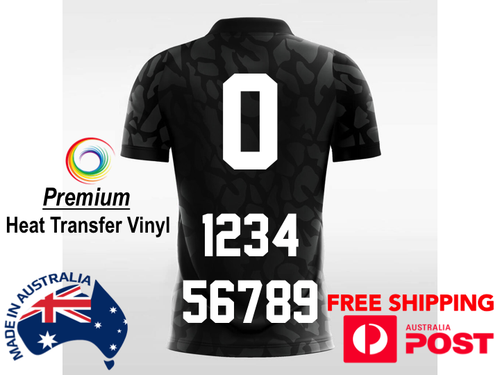 INDIVIDUAL IRON ON TRANSFER VINYL JERSEY NUMBERS SOCCER FOOTBALL RUGBY ...