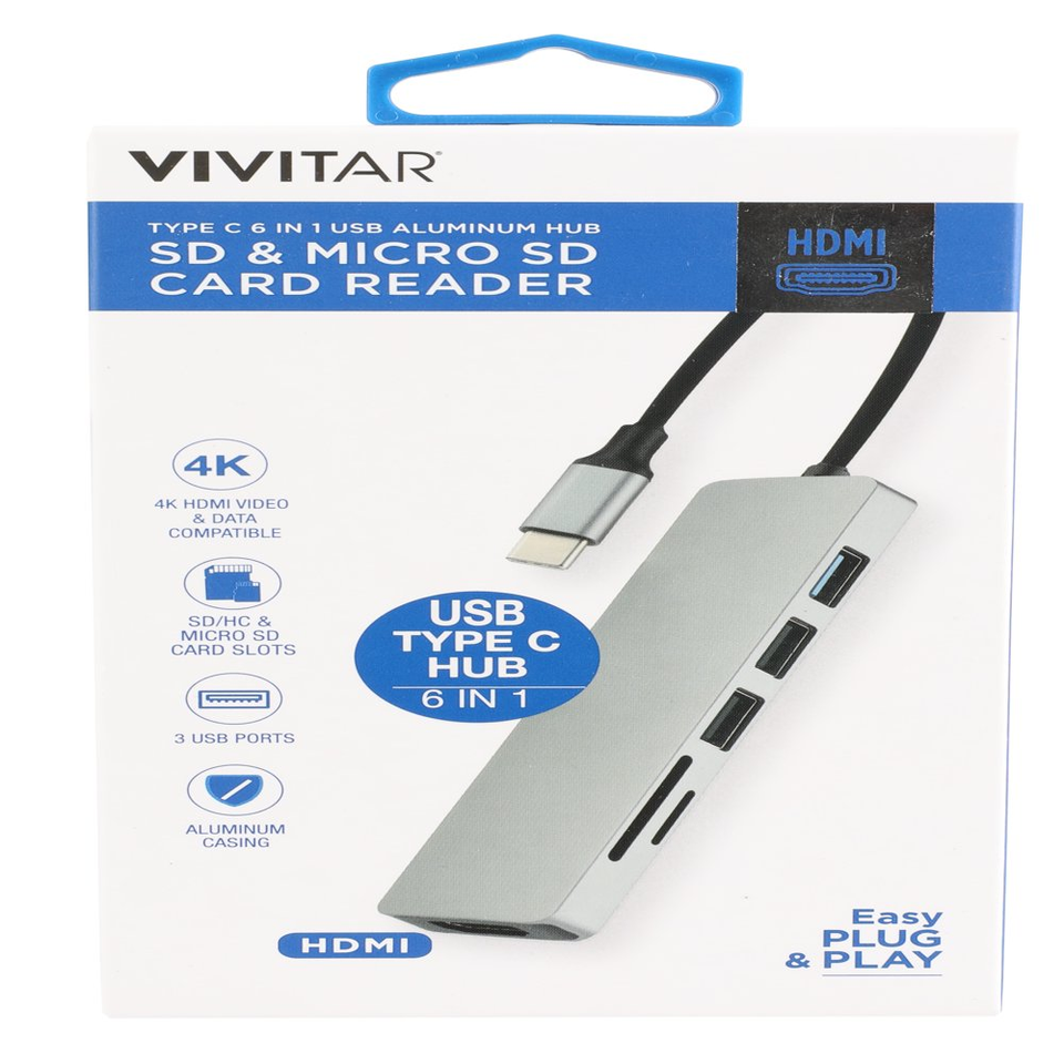 Vivitar Multi-Port USB Hub with SD, Micro SD and Compact Flash Card ...
