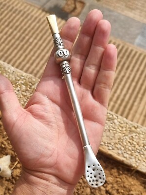 Old Yerba Mate Bombilla or Tea Straw silver gold | eBay