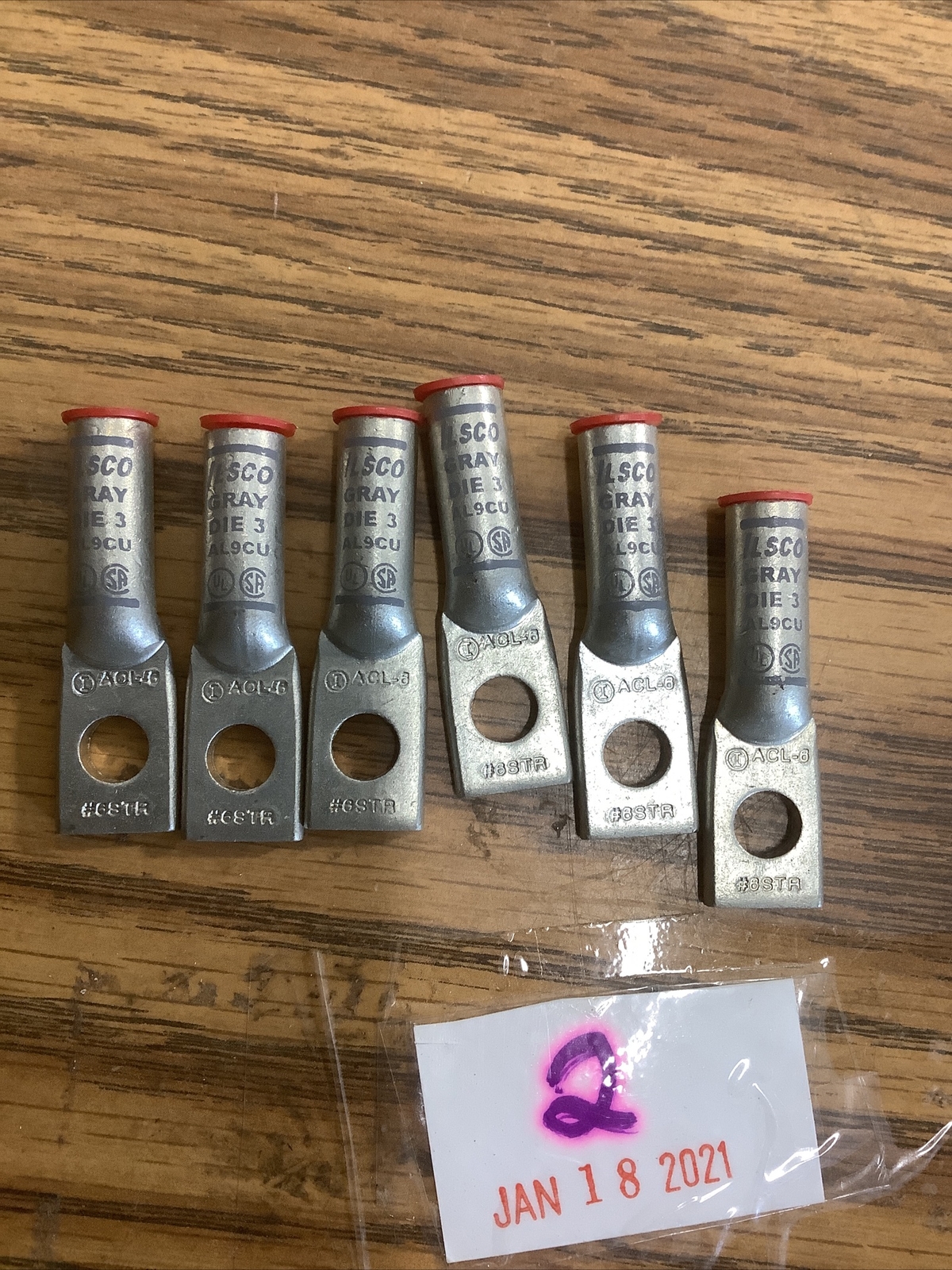 Lot Of 6 ILSCO GRAY DIE 3 AL9CU COMPRESSION LUG | eBay