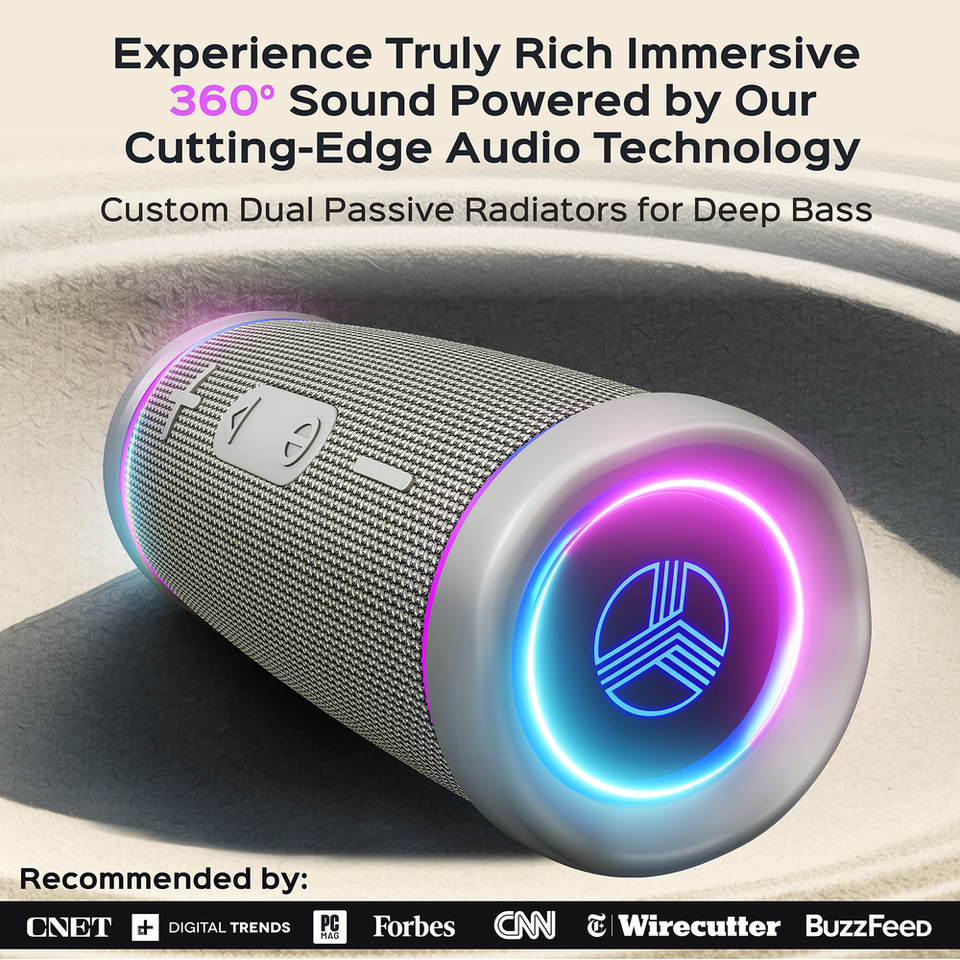 TREBLAB HD77 Gray - Premium Bluetooth Portable Speaker - 360° HD ...