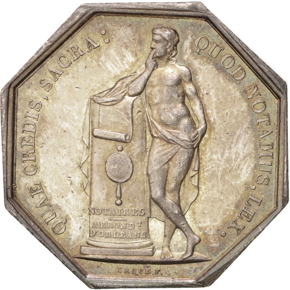 [#400217] France, Token, Notary, Caqué, AU, Silver, Lerouge:243 | eBay