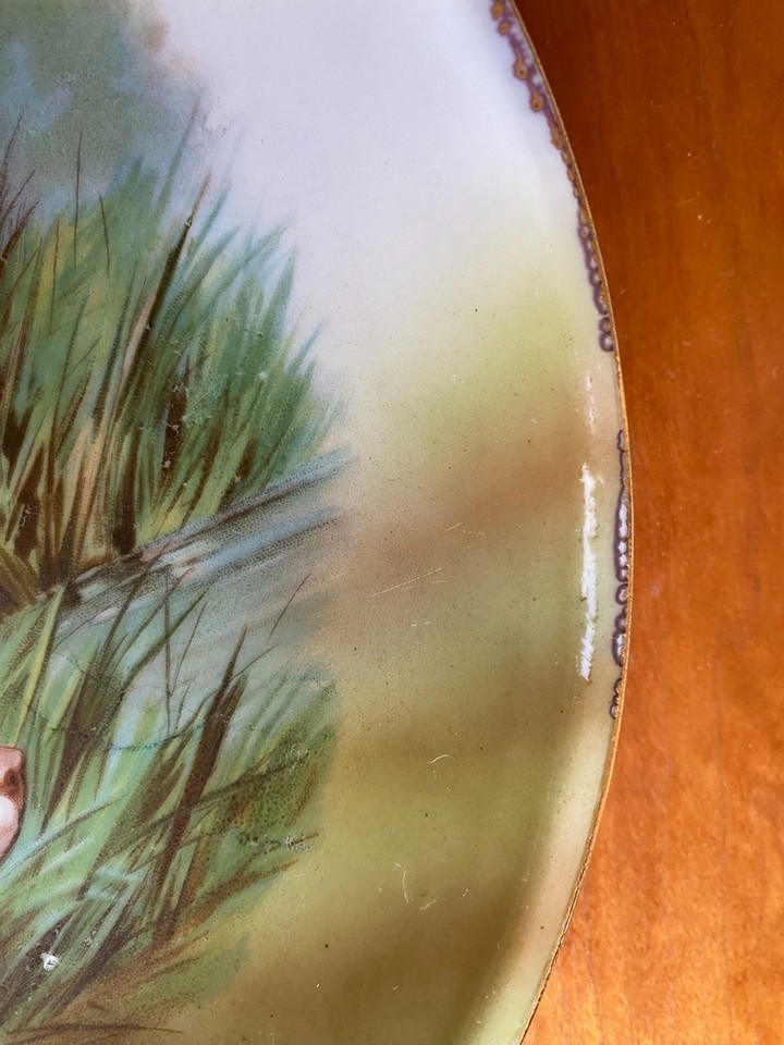 Set of 2 Antique German Porcelain Cabinet Plates Hunting Dogs 10.5" | eBay